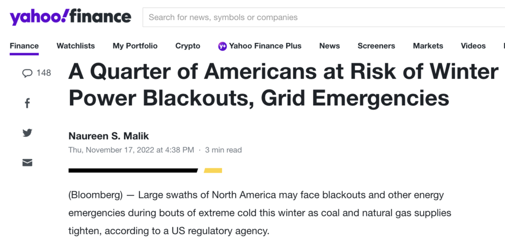 A Quarter of Americans at Risk of Winter Power Blackouts, Grid ...