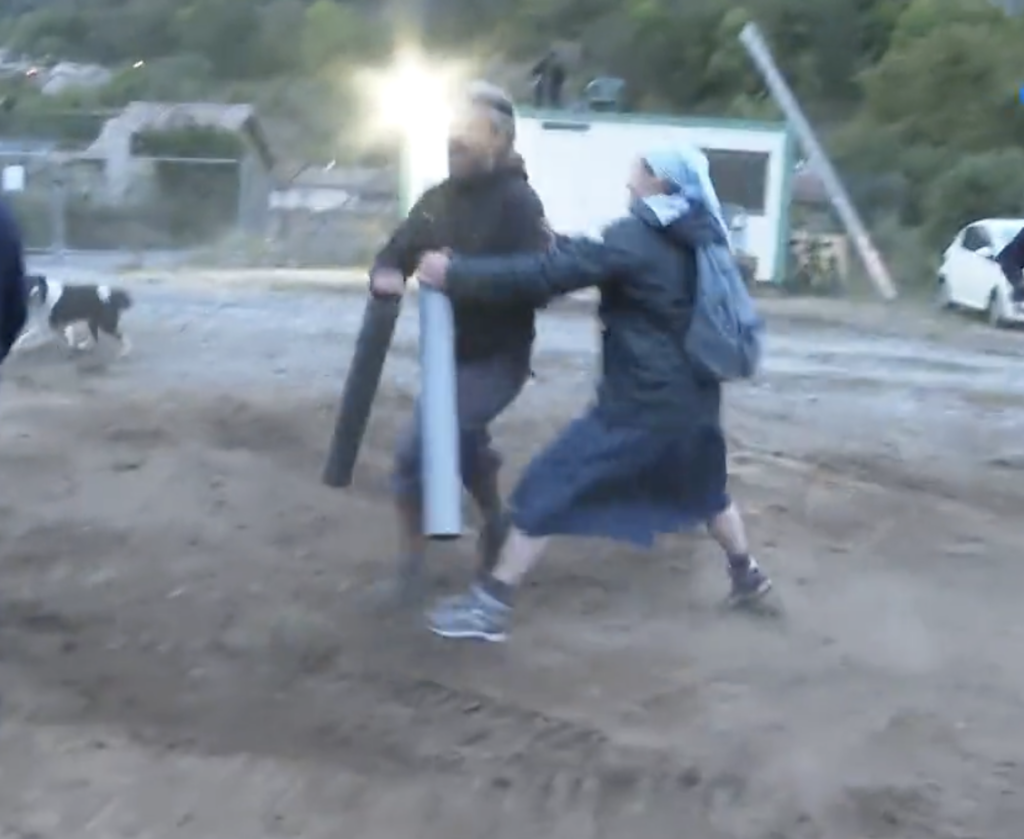 Watch: Catholic nun tackles an environmental activist trying to stop ...