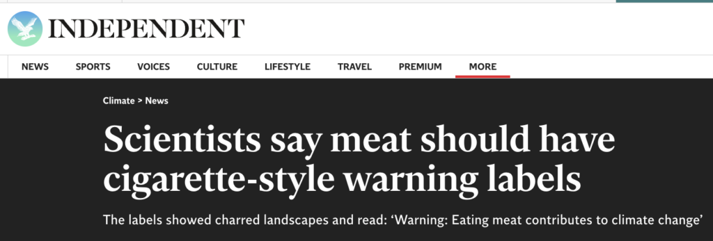 Scientists declare meat should have cigarette-style climate warning ...