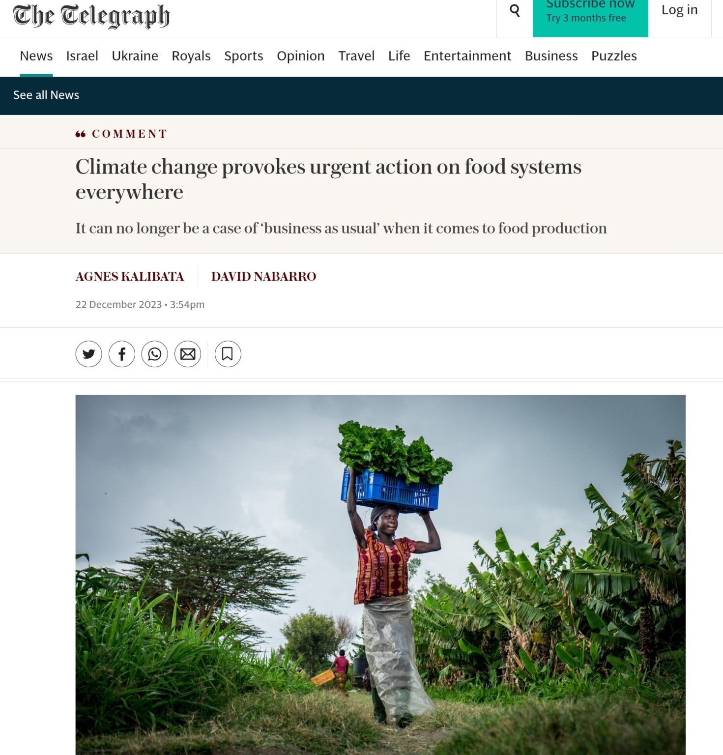 Claim: ‘Climate change provokes urgent action on food systems ...
