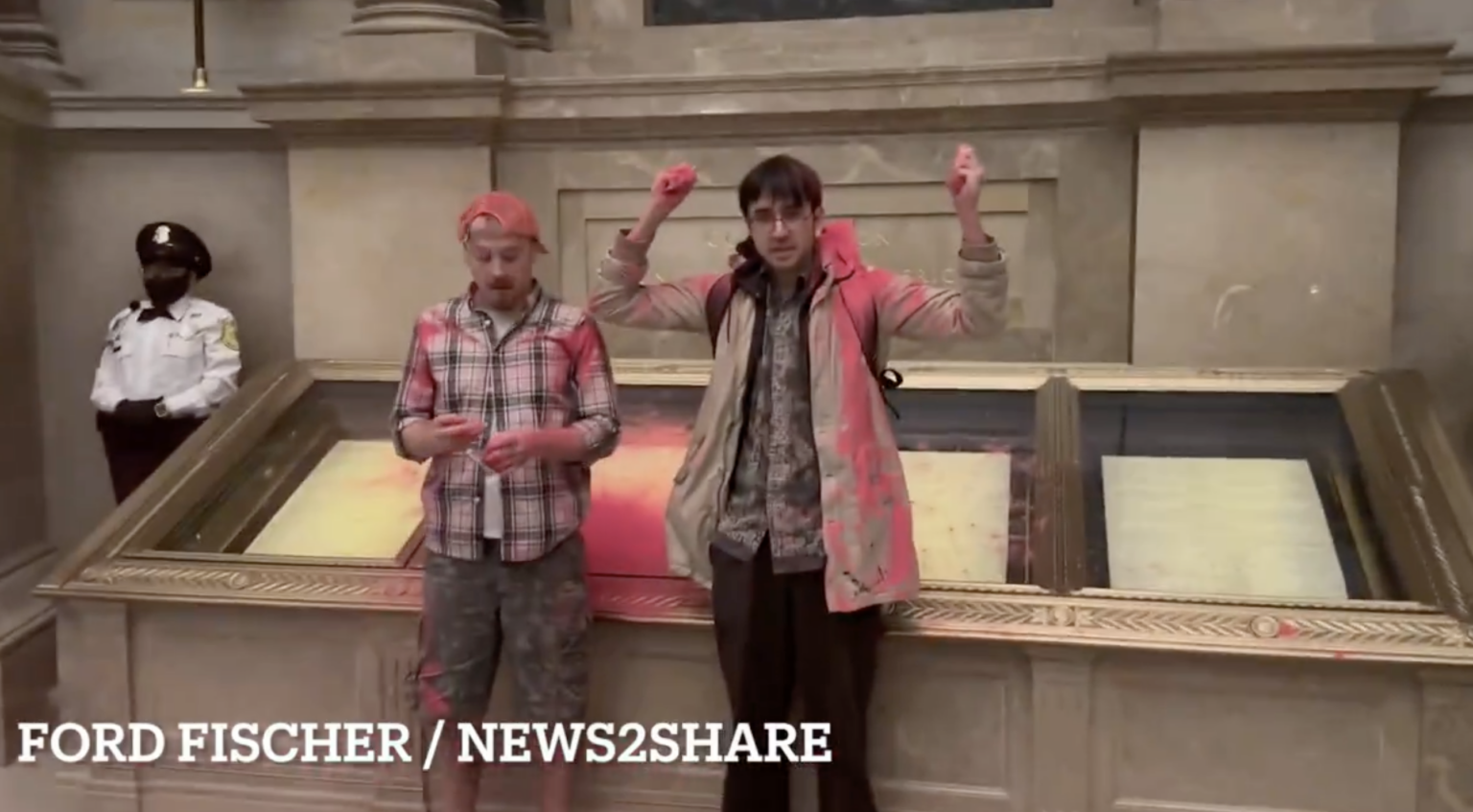 Watch: Climate punks dump on the constitution: National Archives ...