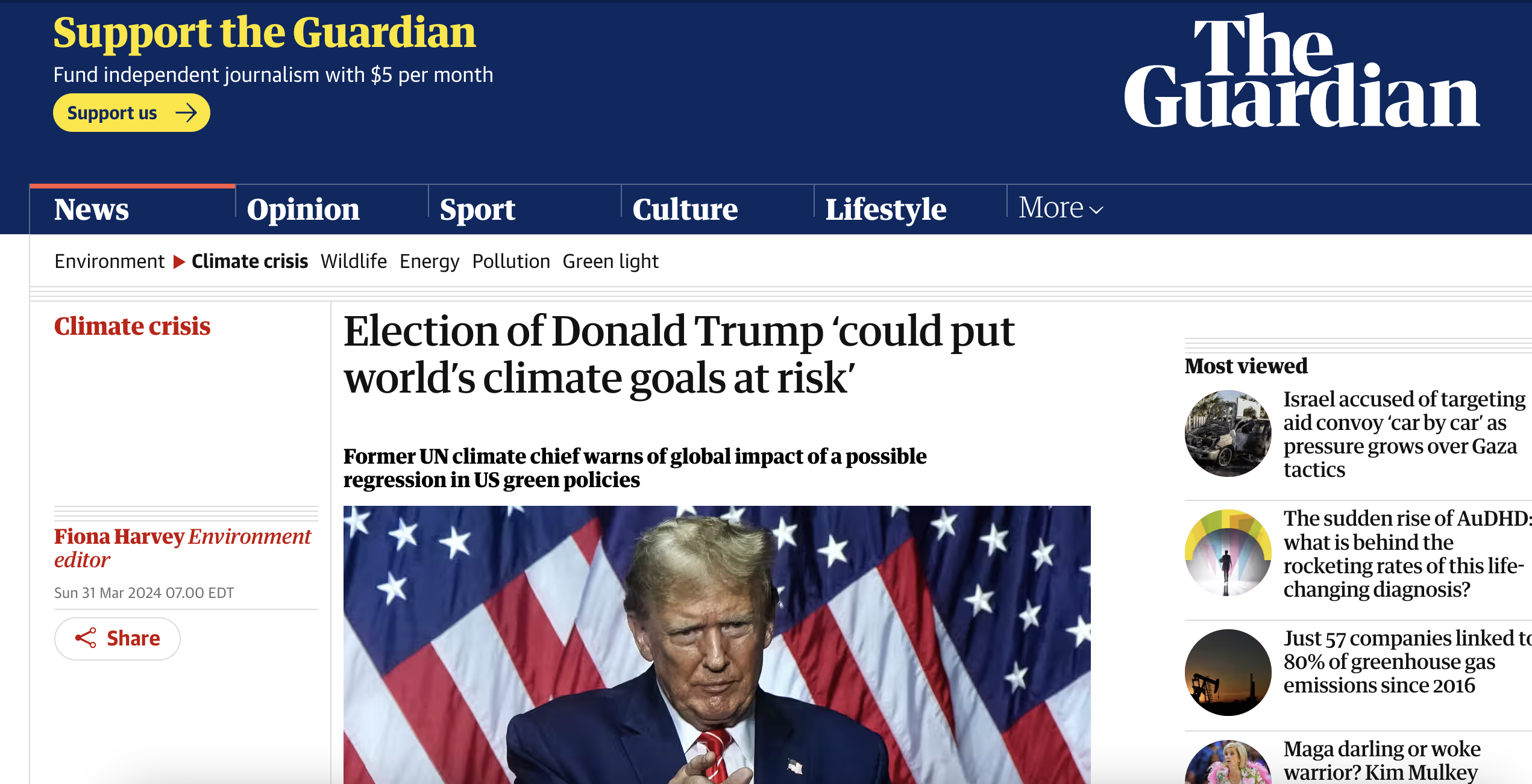 End Times?! UN Climate Chief: Election of Donald Trump ‘could put world ...