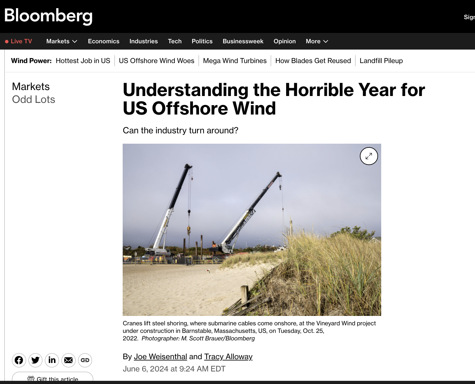 Bloomberg News admits ‘Horrible Year for US Offshore Wind’ – ‘Lots of ...