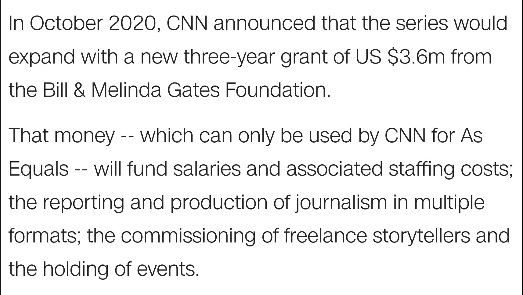 CNN’s ‘ongoing series on gender inequality’ (funded by Bill Gates’ $3 ...
