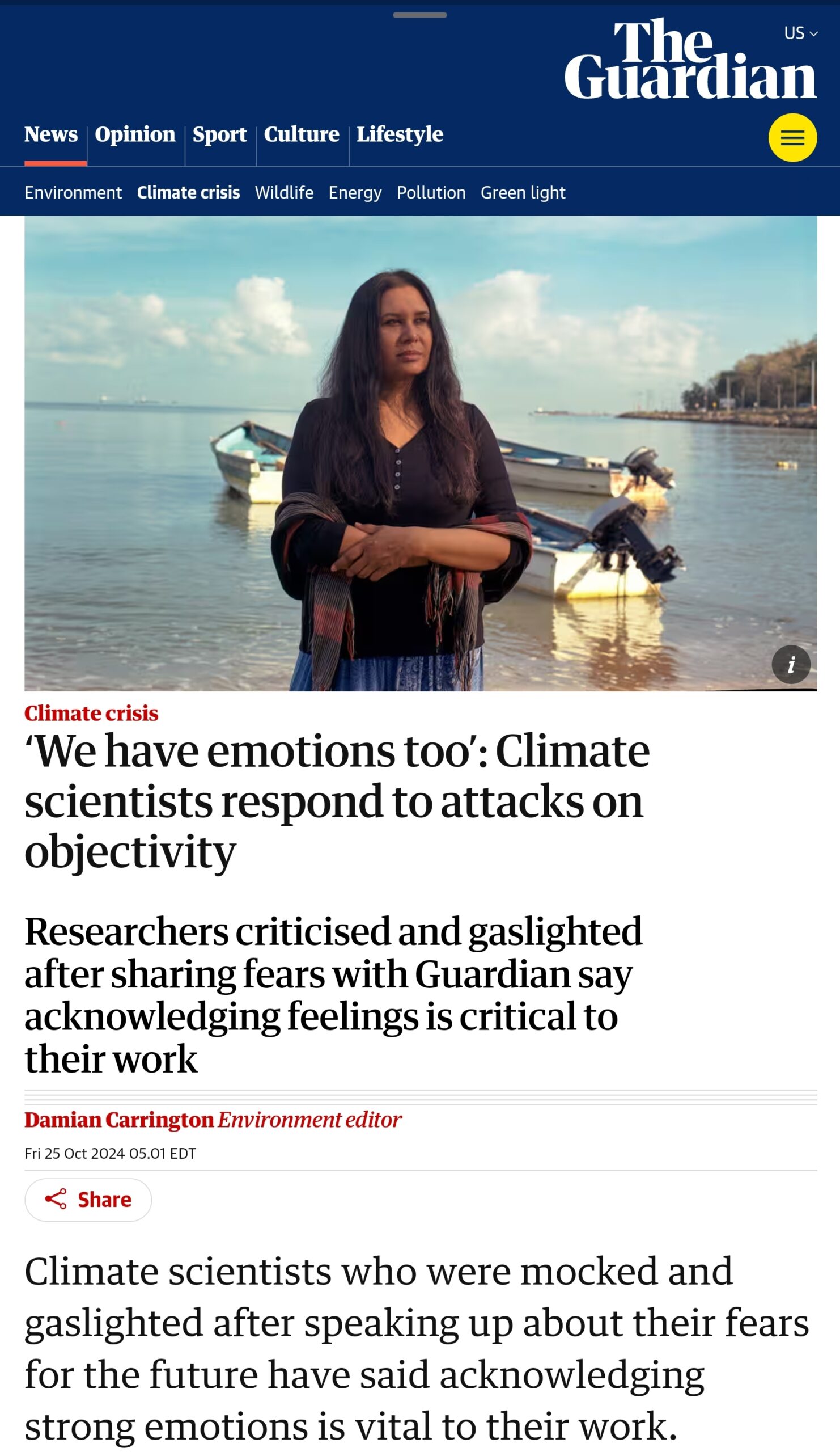 ‘We have emotions too’: Climate scientists respond to attacks on ...