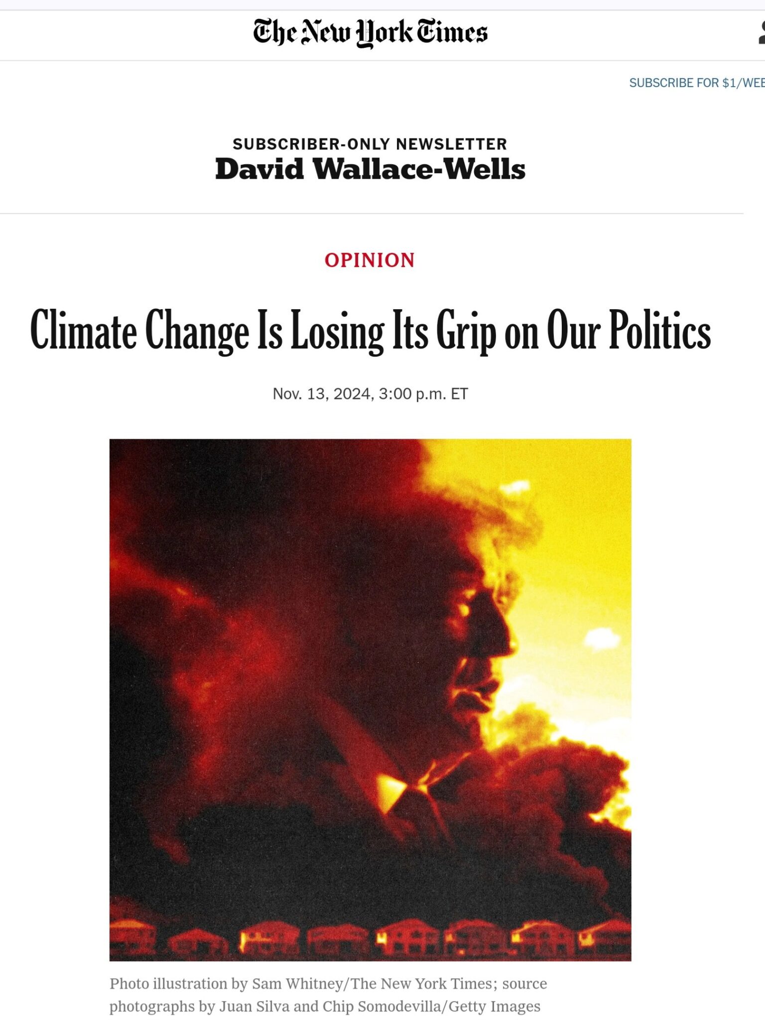 TRUMP EFFECT: New York Times columnist: ‘Climate Change Is Losing Its ...