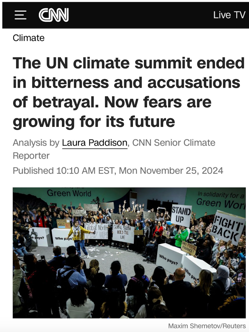 CNN: ‘The UN climate summit ended in bitterness & accusations of ...