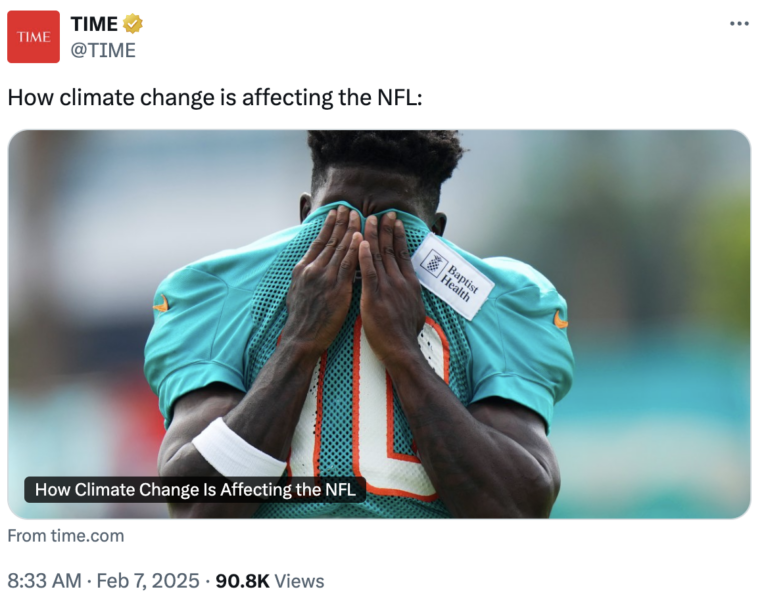 Time Mag: ‘How Climate Change Is Affecting the NFL’ – ‘Players are at ...