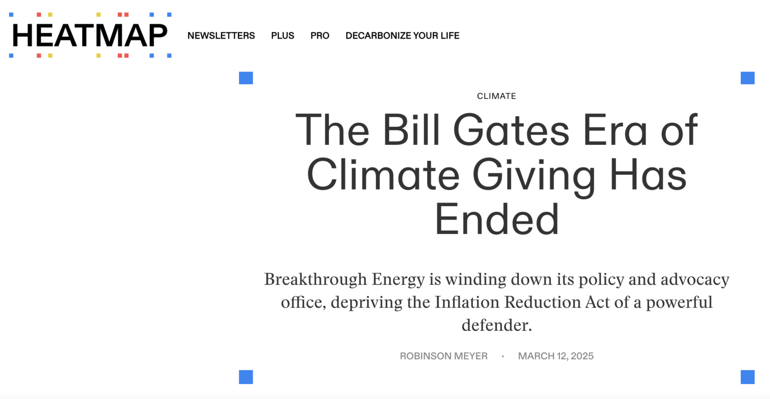 ‘The Bill Gates Era of Climate Giving Has Ended’ – ‘Closing his ...