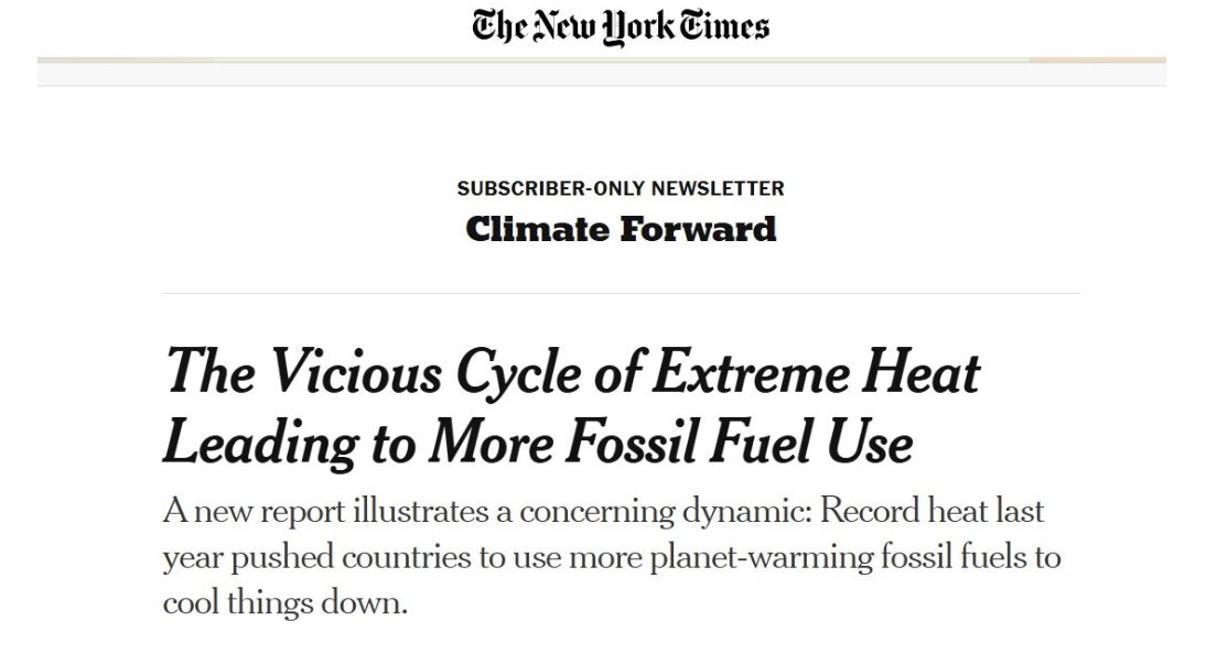 NYT claims ‘vicious cycle of extreme heat leading to more fossil fuel ...