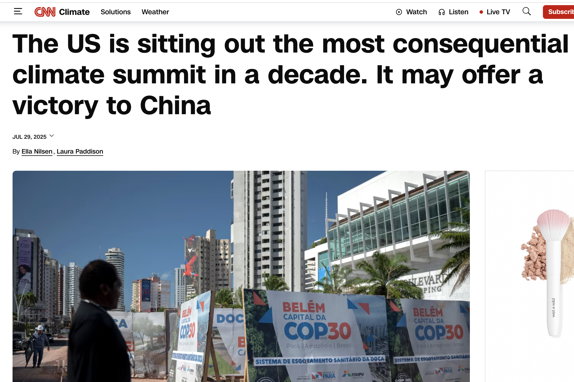 Can the planet survive?! CNN: ‘The US is sitting out the most consequential climate summit in a ...