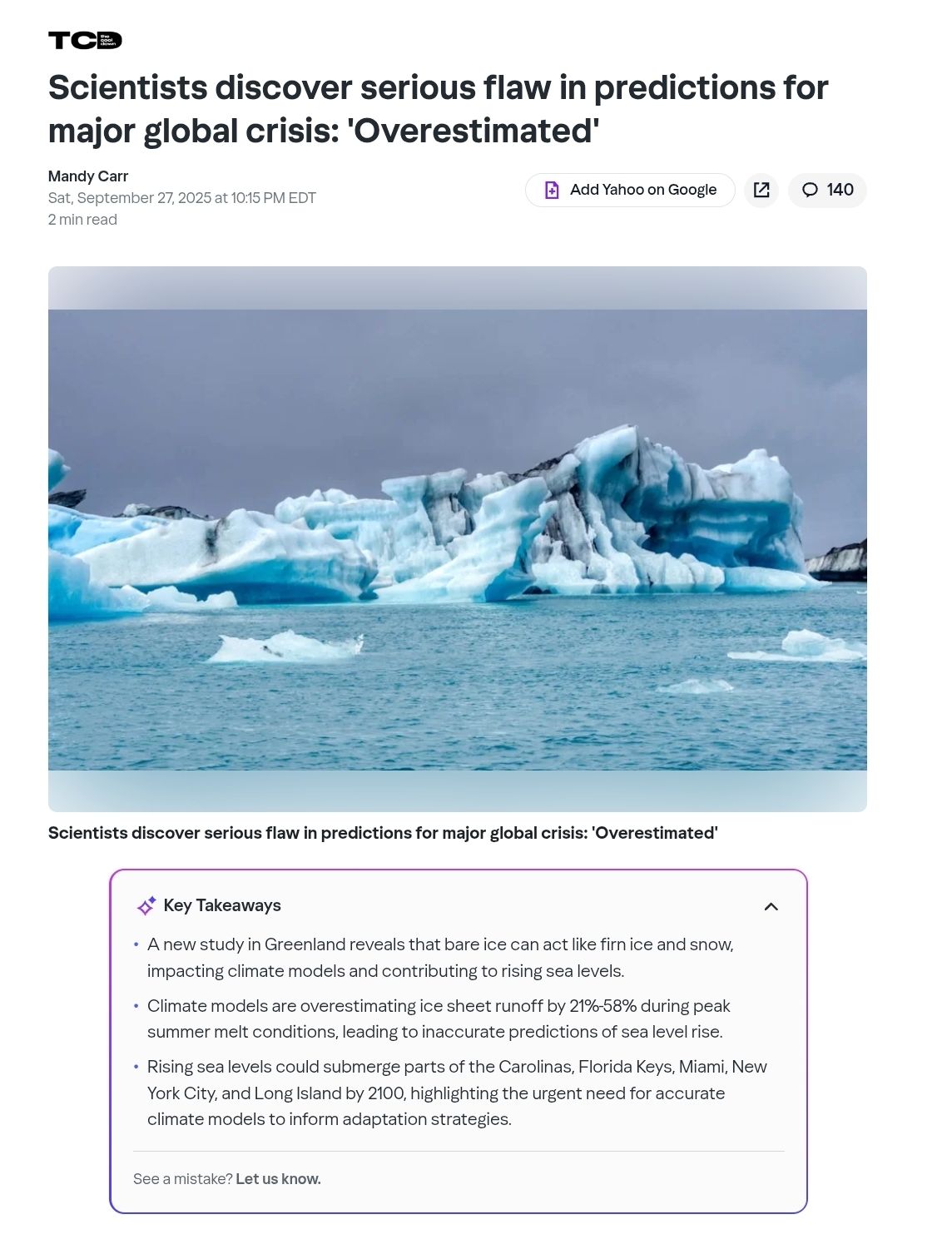 ‘Overestimated’: Study Finds ‘Climate models are overestimating ice ...