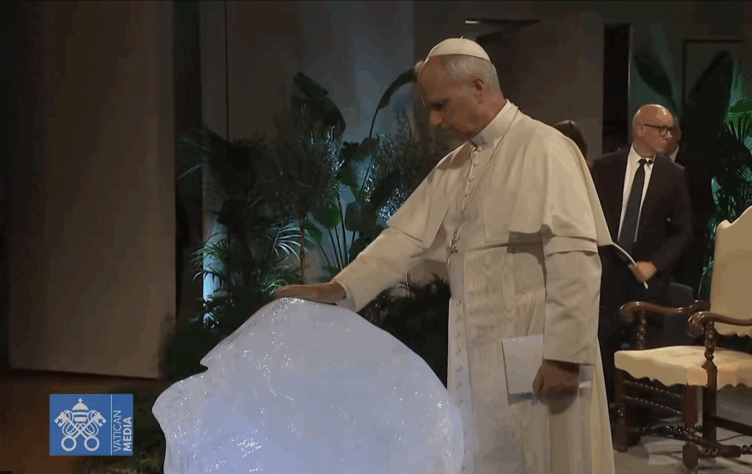 Watch: Pope Leo blesses block of ice at ‘Climate Justice’ conference ...